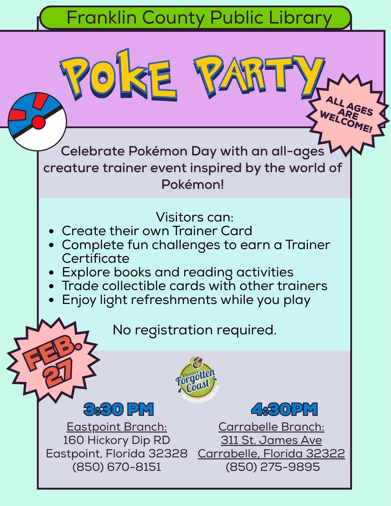 Tech Help, Creation Station STEM Workshop, and Pokémon Party ...